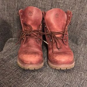Timberland | Shoes | Maroon Timberland Boots Size 85 | Poshmark